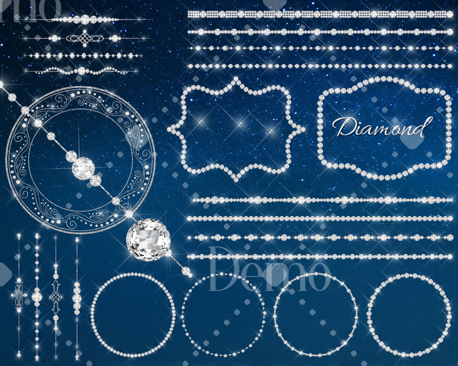 Diamond Frame Diamond Dividers Diamond String Diamond | Etsy