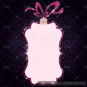 Pink Glitter and Jewelry Frame, Sparkle Frame Clipart, Glitter Frame ...