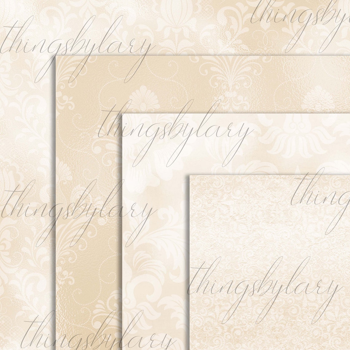 16 Pearl Wedding Luxury Damask Digital Papers 12x12 Foil - Etsy