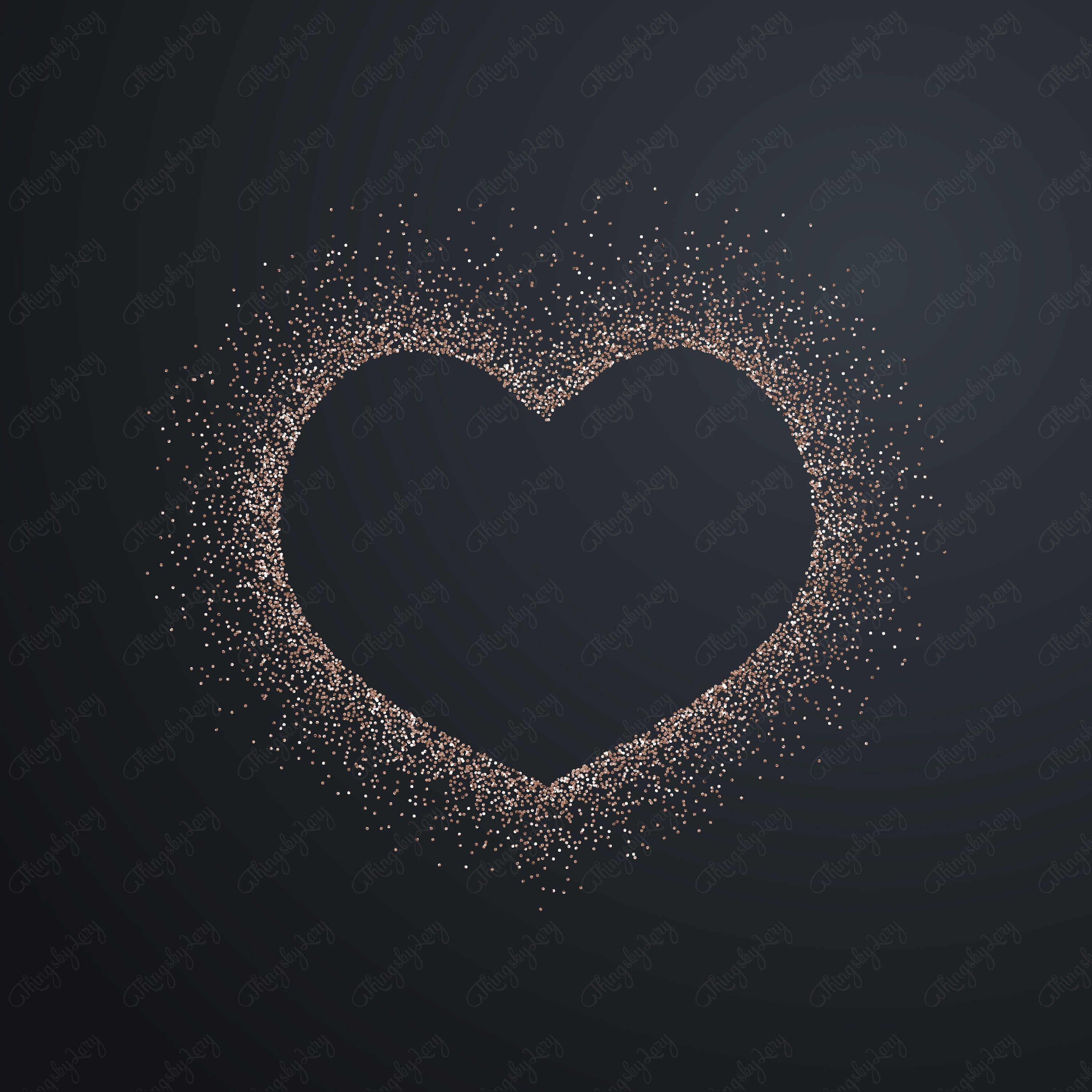 100 Glitter Particle Heart Frames PNG Commercial Use Glitter Heart ...