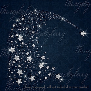 16 Glowing Glitter Comet Star Galaxy Overlay Images, 16 Colors Gold ...