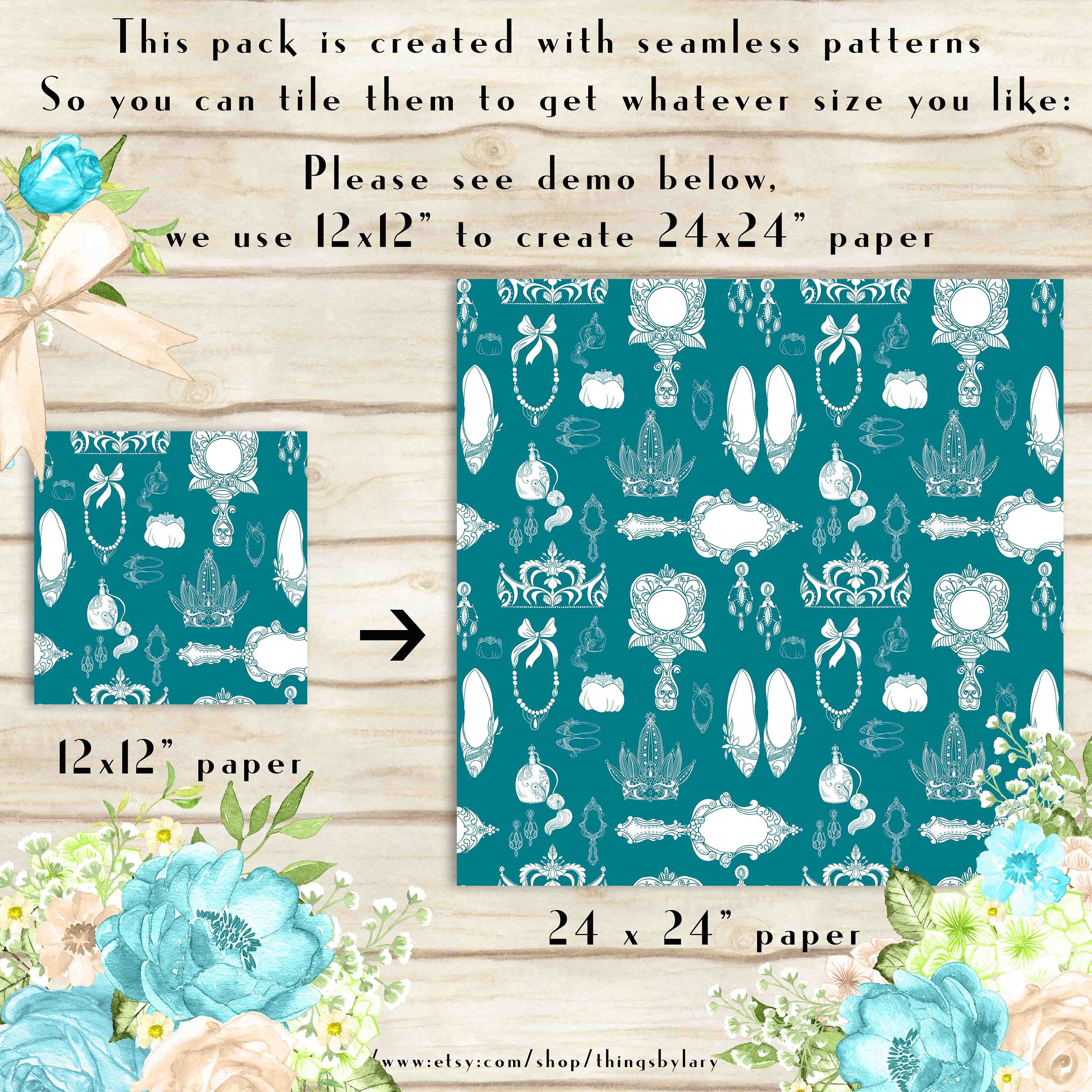 100 Seamless Princess Papers 12 Planner Paper - Etsy