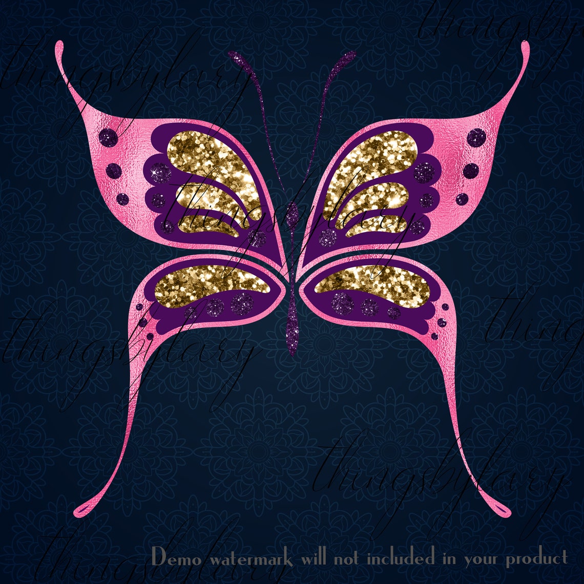 15 Pink and Purple Butterflies Gold Glitter Foil Butterfly - Etsy