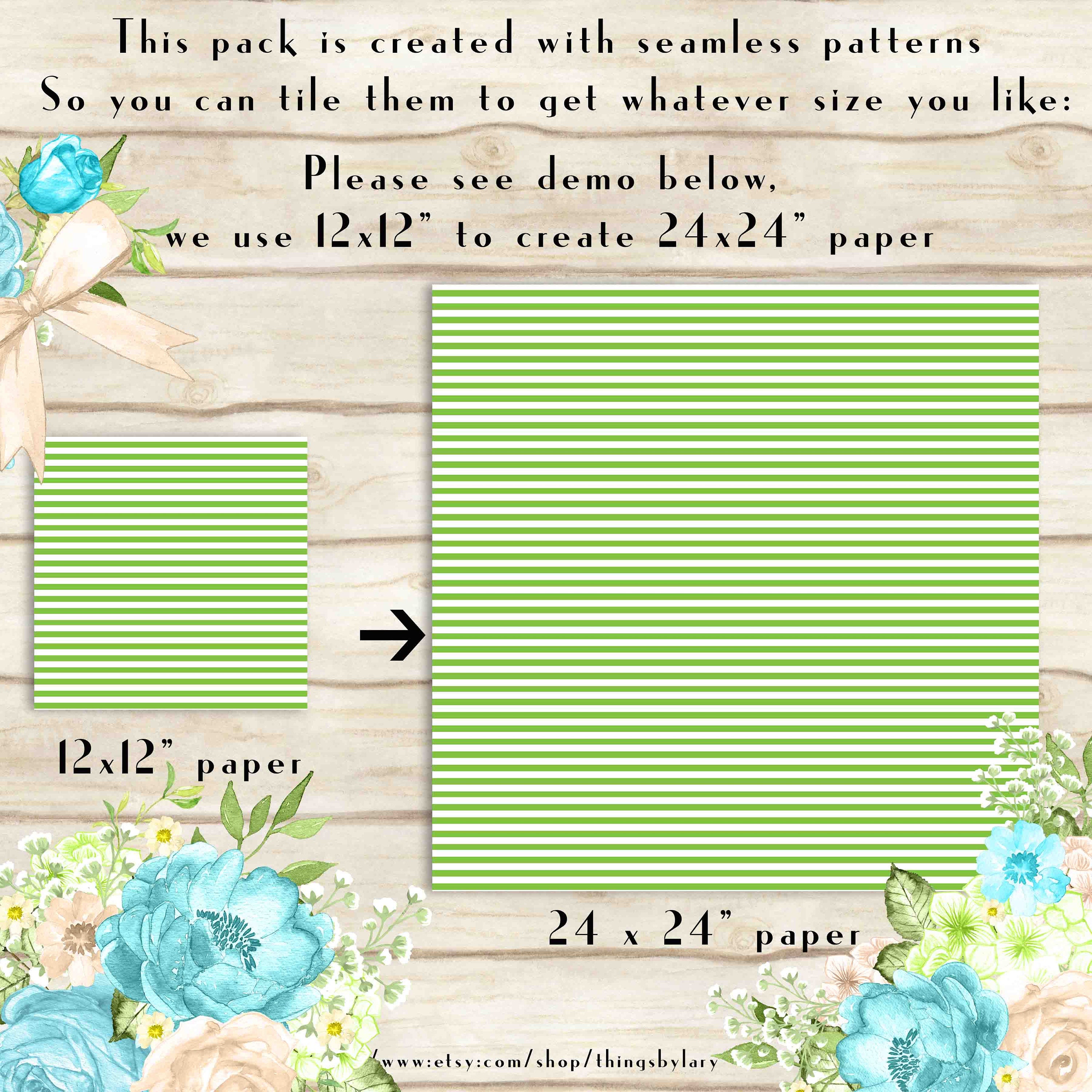 100 Seamless Striped Pattern Papers in 12" X 12", 300 Dpi Planner Paper ...