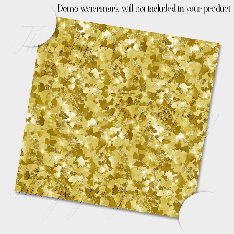 100 Seamless Glitter Hearts Pattern Digital Papers Commercial Use Heart ...