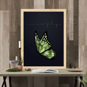30 Greenery Foil and Glitter Butterfly Digital Images 300 Dpi Instant ...