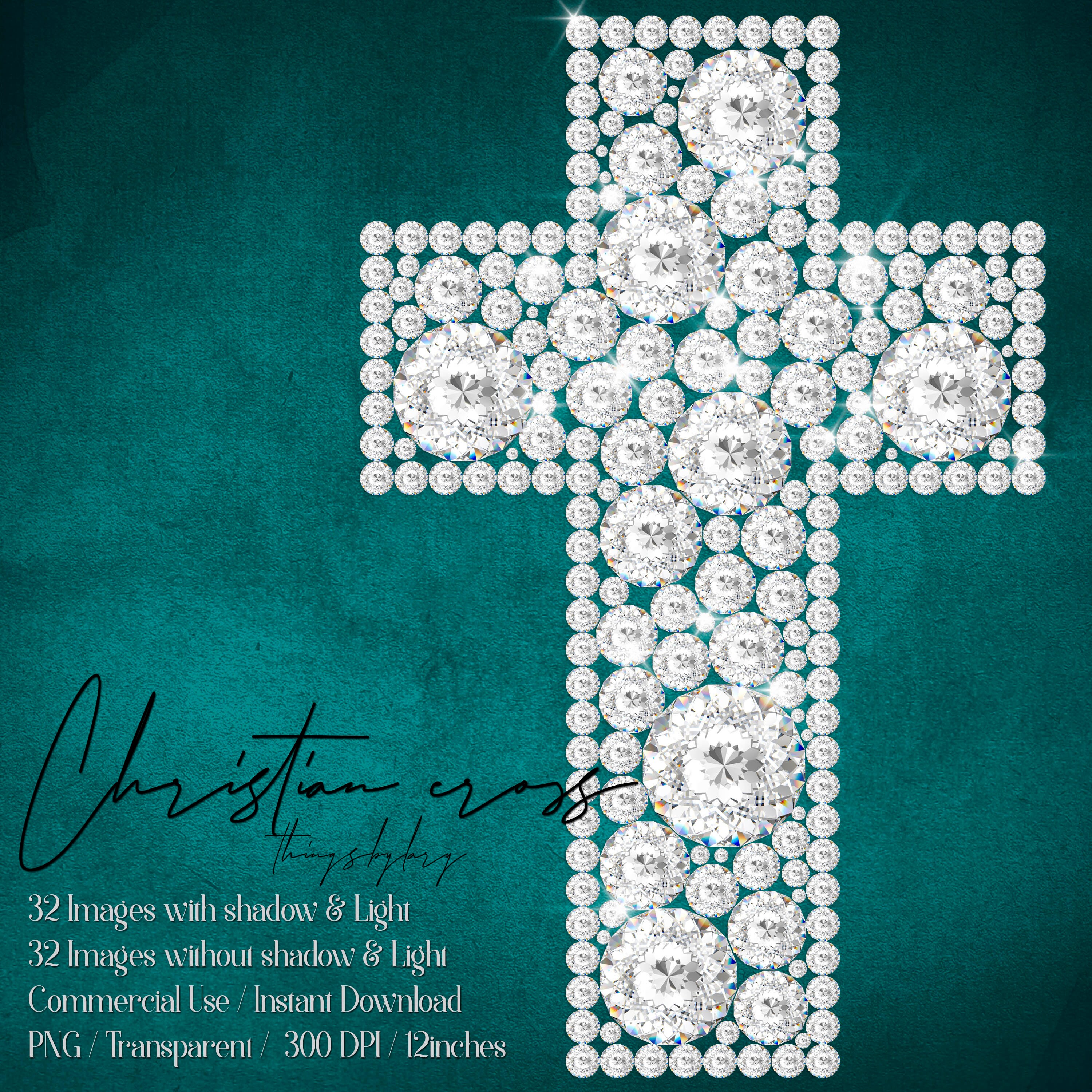 32 Diamond Pearl Rhinestone Christian Cross Digital Clip Arts - Etsy