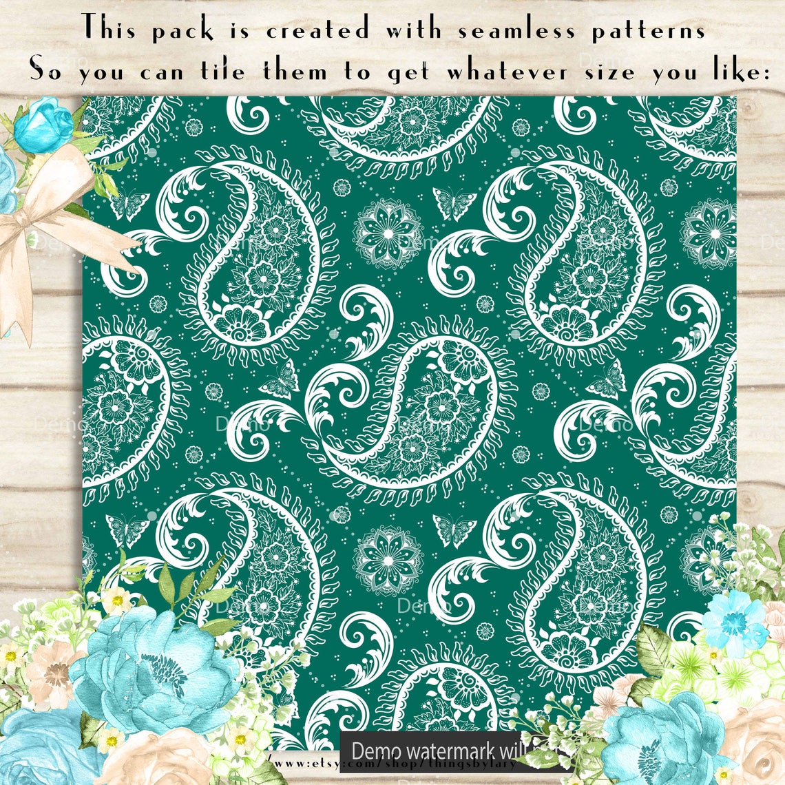 100 Seamless Paisley Pattern Papers in 12 X 12 | Etsy