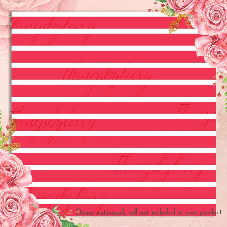 100 Seamless Striped Pattern Digital Papers 12"x12" 300 Dpi Planner ...