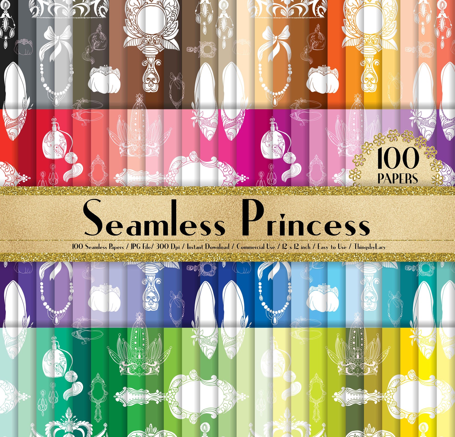 100 Seamless Princess Papers 12 Planner Paper - Etsy