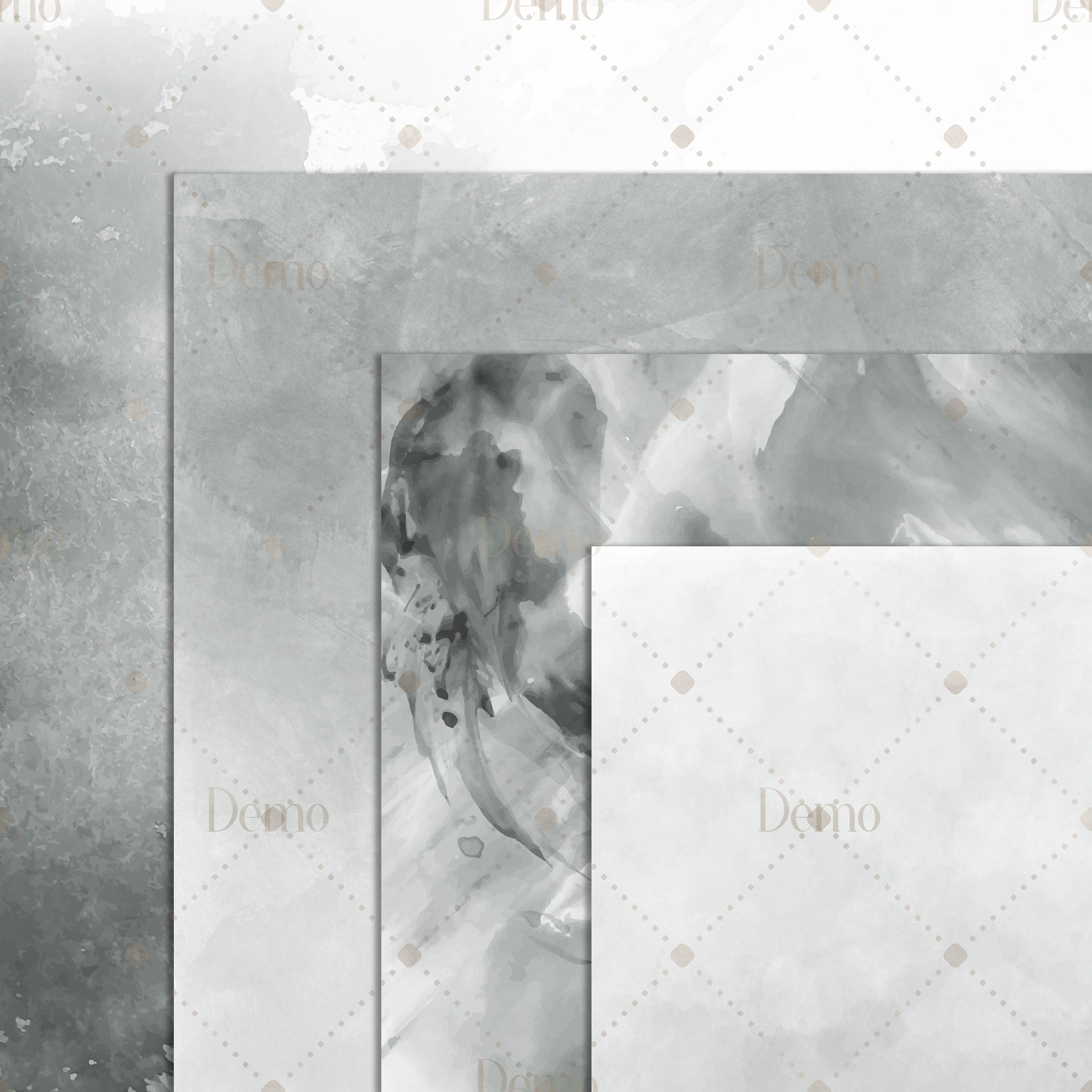 16 Neutral Gray Watercolor Texture Papers in 12inch, 300 Dpi Planner ...