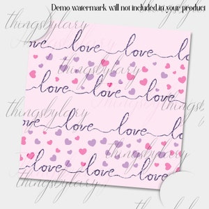 16 Pastel Pink and Purple Love Seamless Papers 12 X 12 Inch 300 Dpi ...
