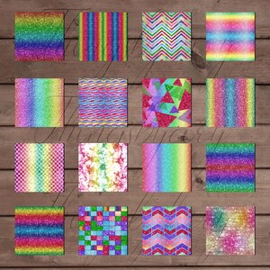 18 Seamless Rainbow Shimmering Glitter Digital Papers 12x12" 300 Dpi ...