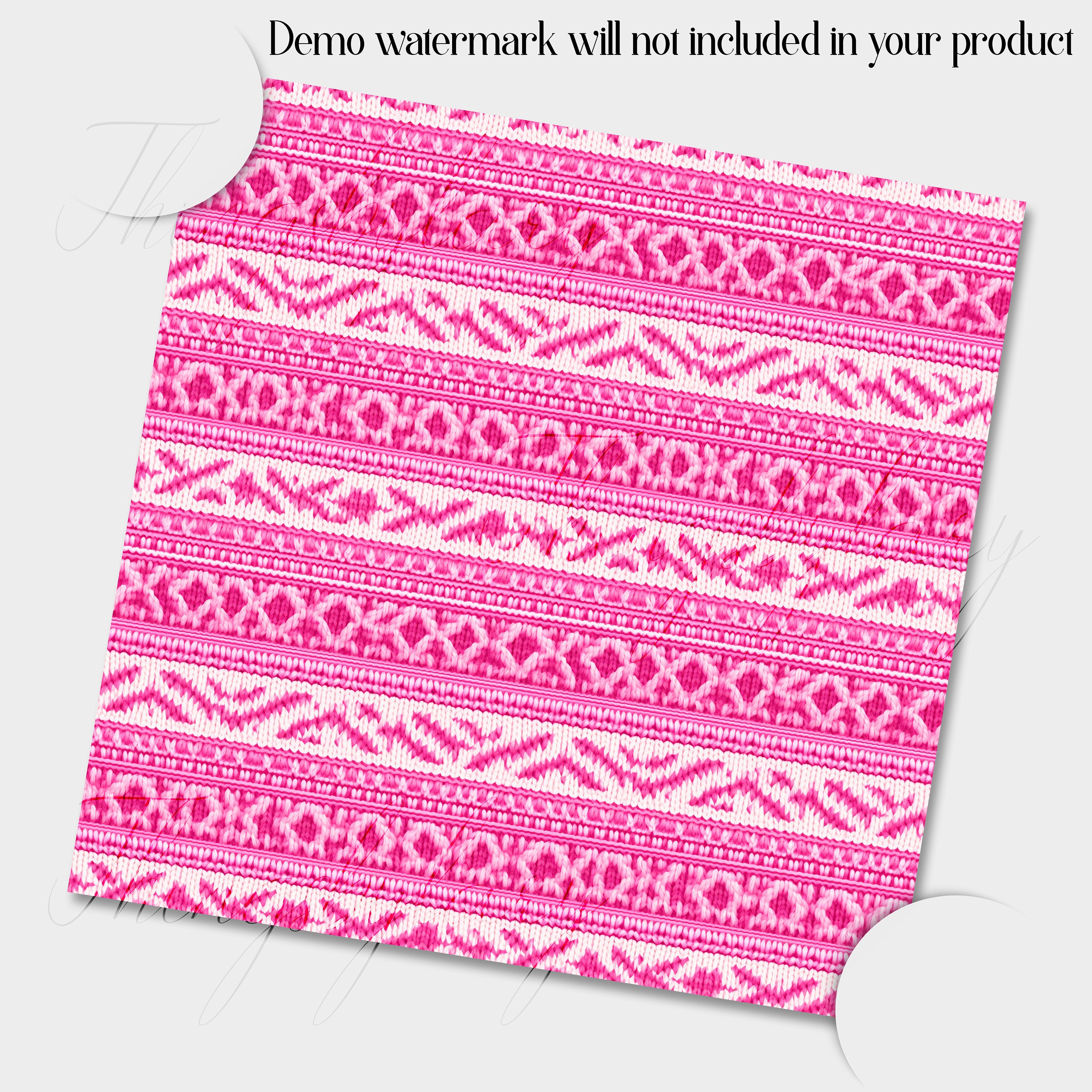 20 Seamless Realistic Pink Ugly Sweater Pattern Digital Papers ...
