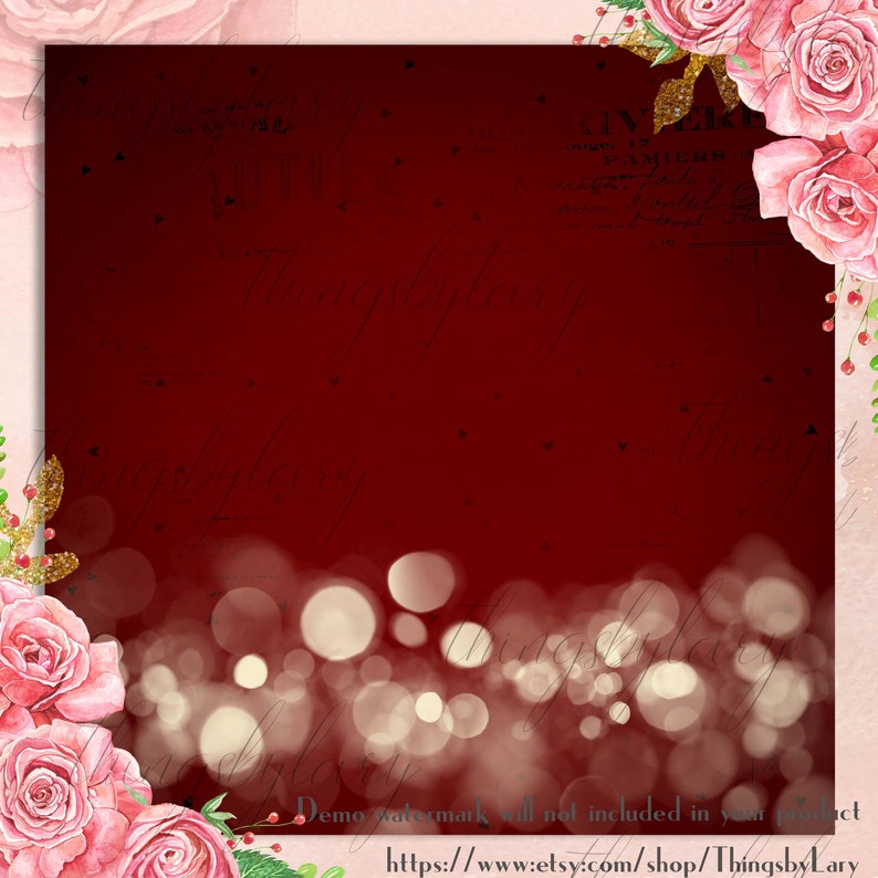 16 Luxury Red Bokeh Valentine Background Digital Images 12inch - Etsy