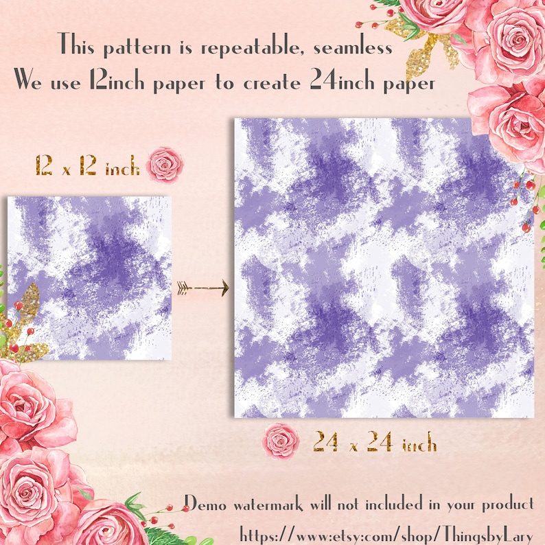 100 Seamless Distressed Watercolor Painting Digital Papers 12inch 300 ...