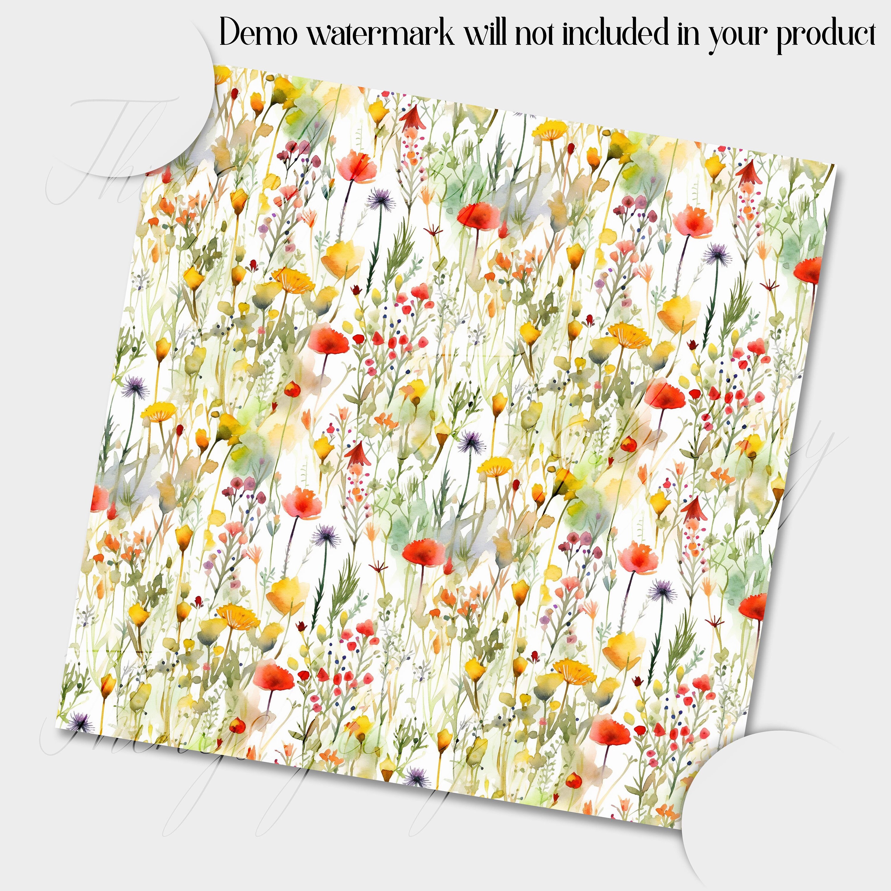 20 Seamless Watercolor Meadow Pattern Digital Papers 12" Instant ...