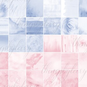 30 Ombre Serenity & Rose Quartz Watercolor Digital Papers 12x12 Inch ...
