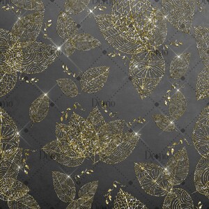 16 Seamless Glitter Leaves Overlay Digital Images PNG Transparent ...