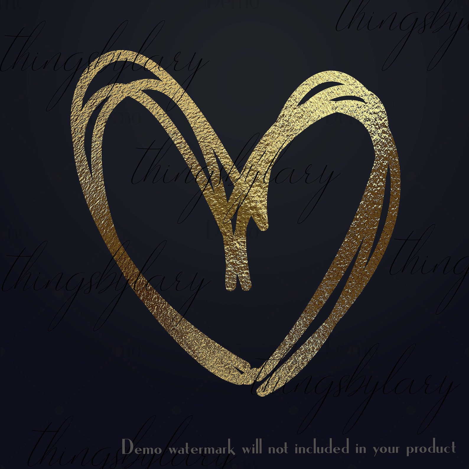 30 Realistic 24k Gold Metallic Hand Drawn Heart Clip Arts 300 - Etsy