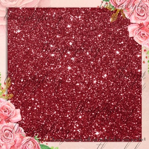 42 Red Glitter Sequin Digital Papers 12x12" 300 Dpi Planner Paper ...