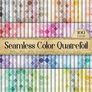 100 Seamless Color Quatrefoil Pattern Papers 12 Inch 300 Dpi Instant ...