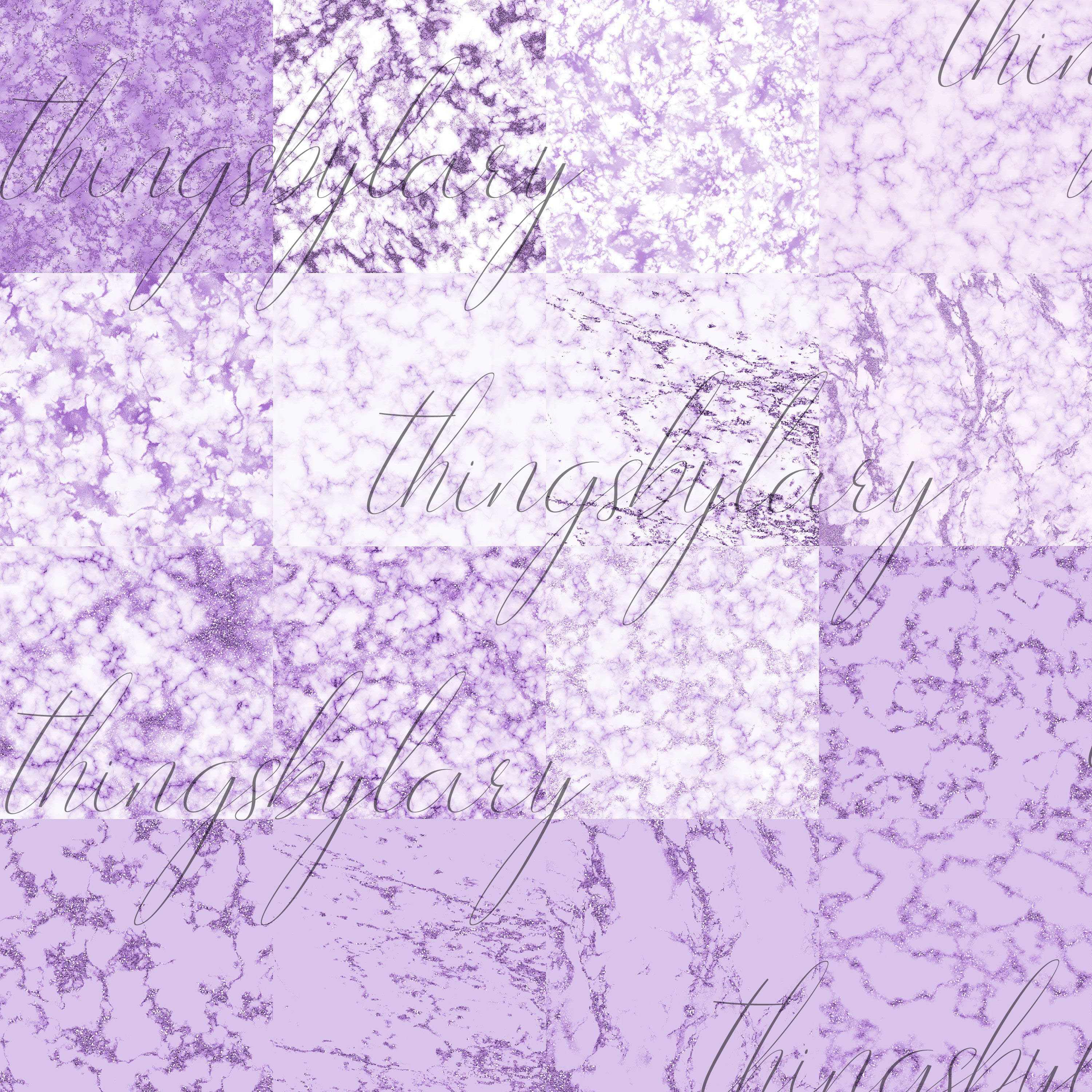16 Lavender Glitter Marble Papers, Soft Purple Marble, Digital Marble ...