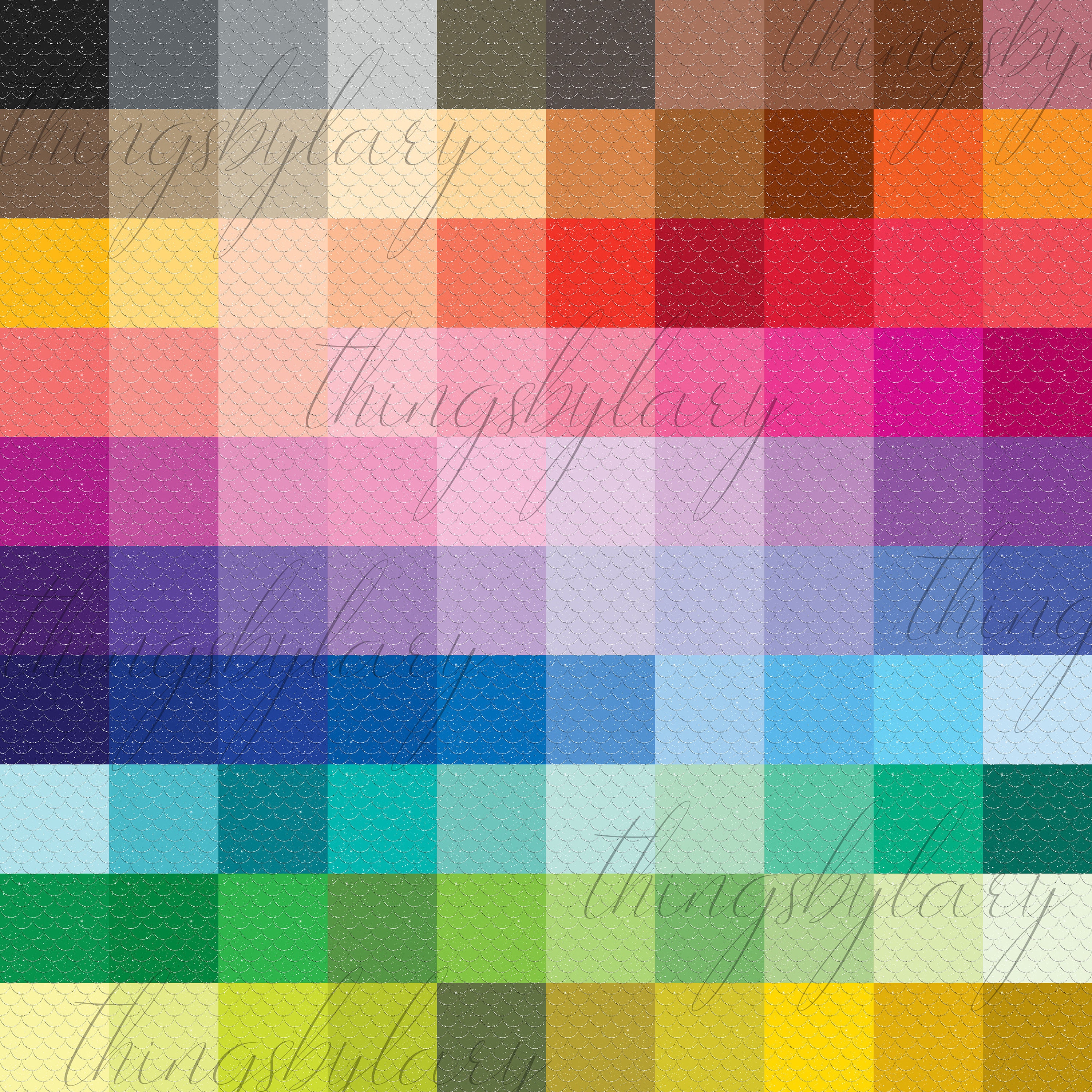 100 Seamless Glitter Mermaid Scale Digital Papers 12x12" 300 Dpi ...