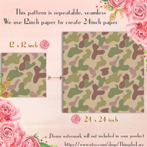 24 Camouflage Pattern Digital Papers 12", Digital Papers, Camouflage ...