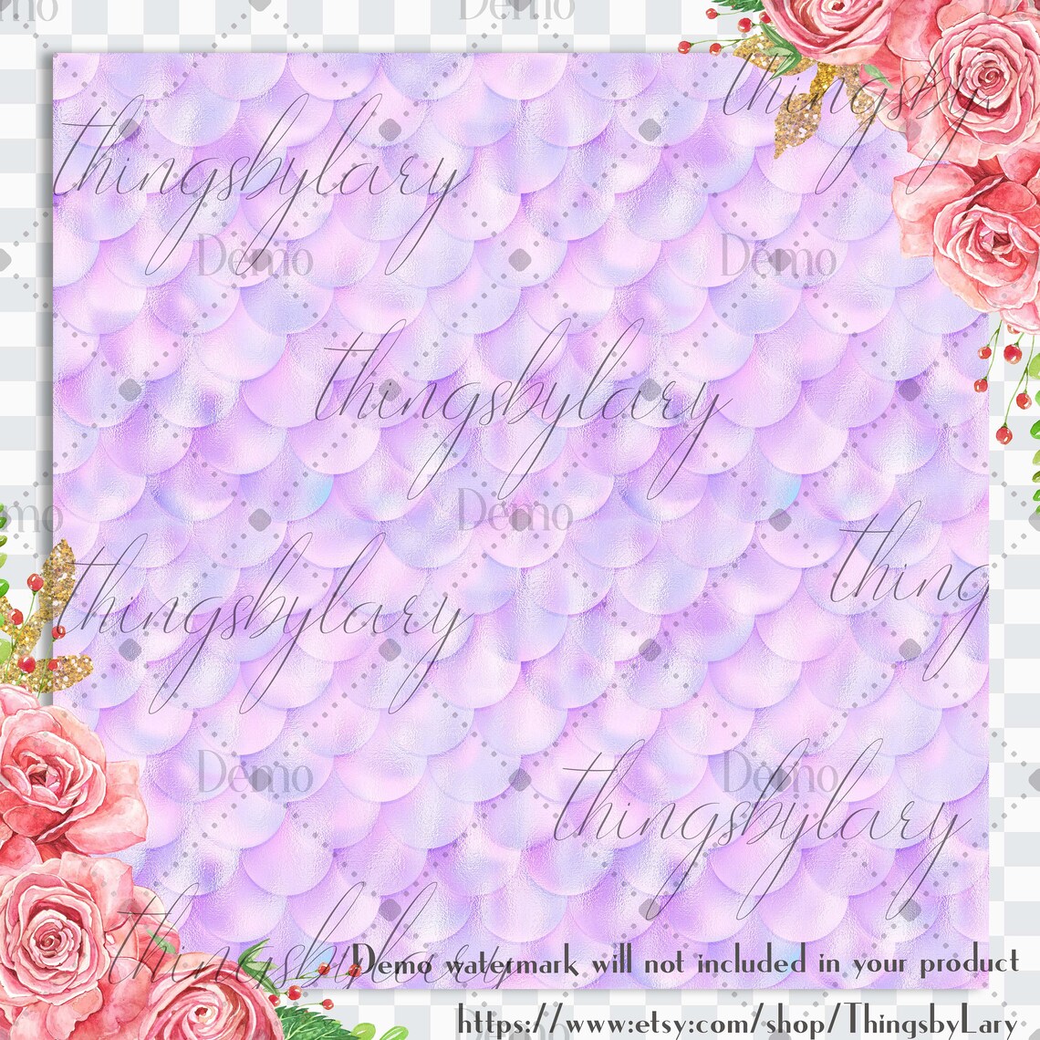 16 Seamless Foil Mermaid Scale Papers Rainbow Mermaid Paper, Digital ...