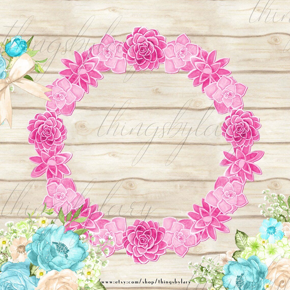 100 Watercolor Flower Wreath Clipartfloral100 Watercolor | Etsy