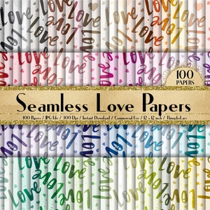 100 Seamless Vintage Love Papers 12 Inch 300 Dpi Commercial Use Instant ...