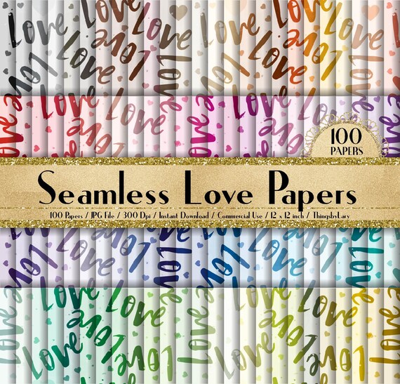 100 Seamless Vintage Love Papers 12 Inch 300 Dpi Commercial | Etsy