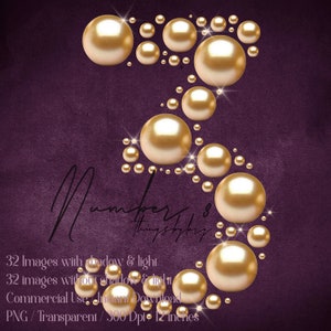 32 Diamond Pearl Rhinestone Number 3 Digital Clip Arts 300 Dpi - Etsy