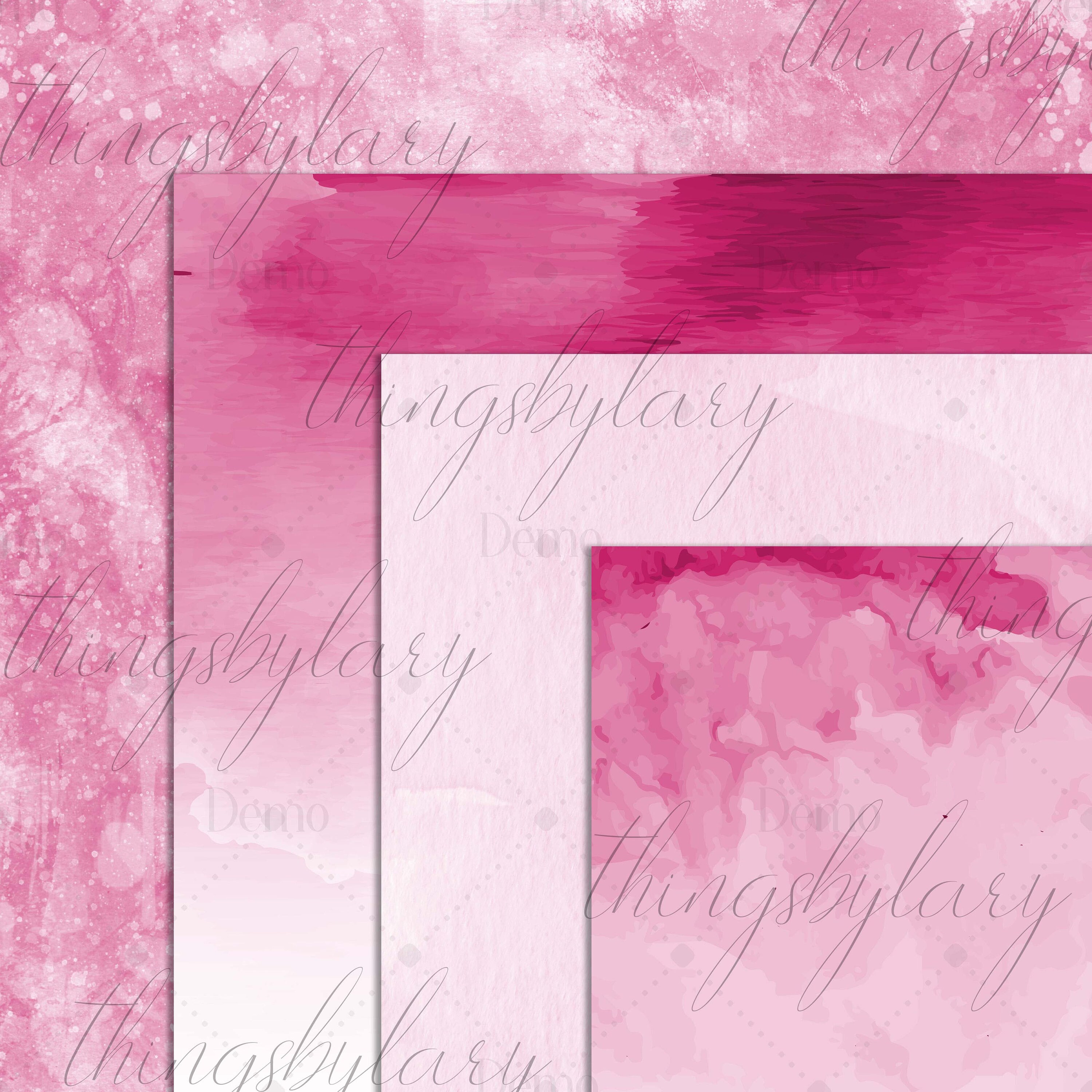 16 Pink Watercolor Texture Papers in 12inch 300 Dpi Planner | Etsy