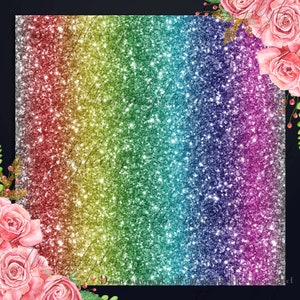 30 Rainbow Shimmering Glitter Digital Papers 12x12" 300 Dpi Instant ...