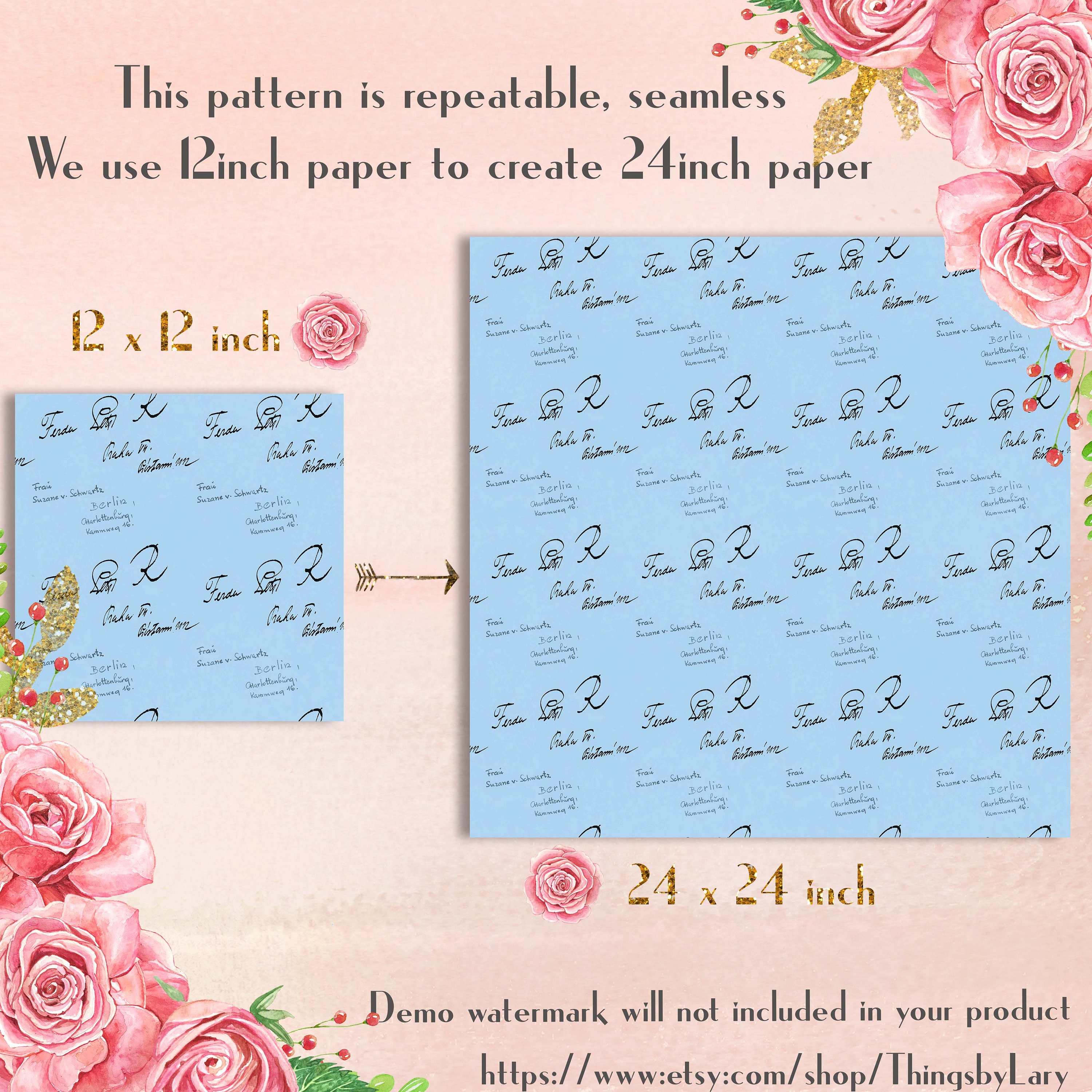 100 Seamless Vintage Script Papers 12 Inch 300 Dpi Commercial - Etsy