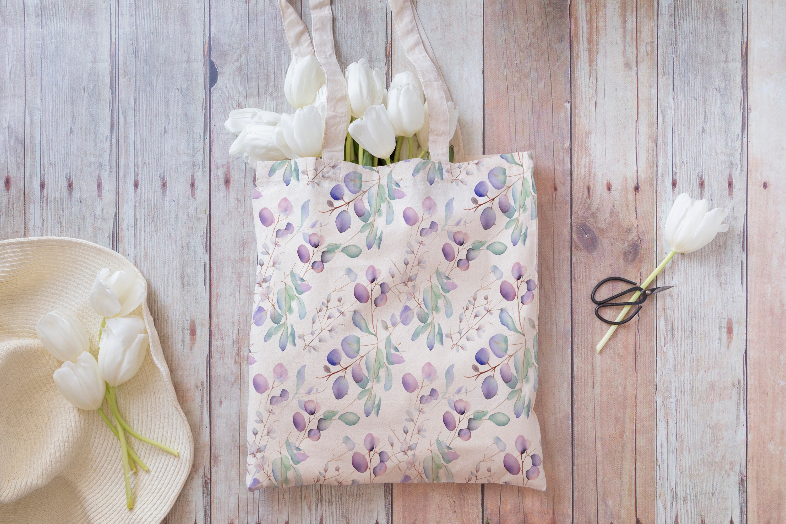 20 Seamless Watercolor Eucalyptus Leaf Digital Papers Commercial Use ...