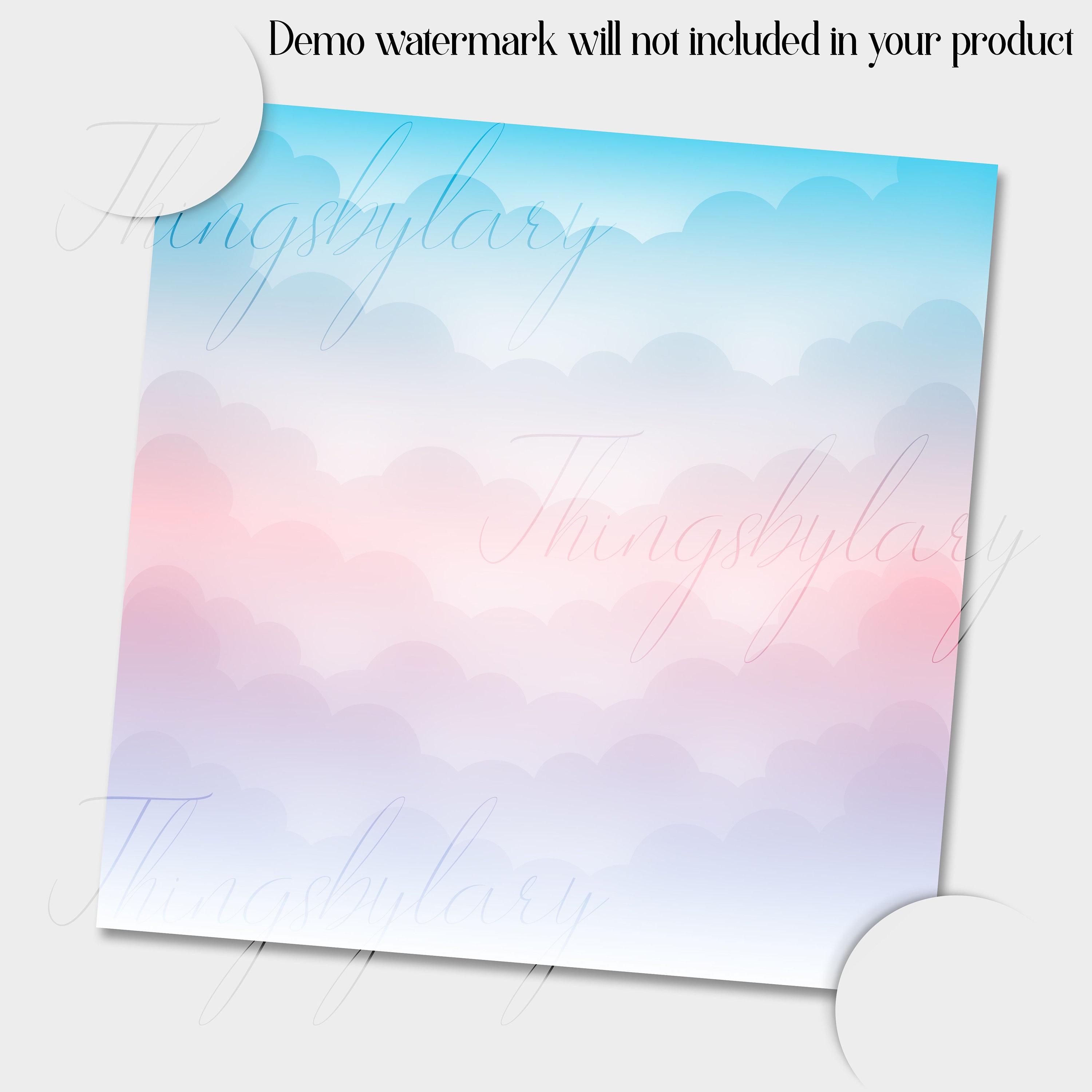 18 Fairy Ombre Magical Unicorn Cloud Digital Papers Commercial Use ...