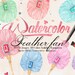 100 Watercolor Antique Handy Feather Fan Clipart, Royal Vintage Clipart ...