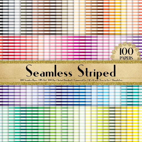 100 Seamless Watercolor Striped Papers in 12 X 12 - Etsy
