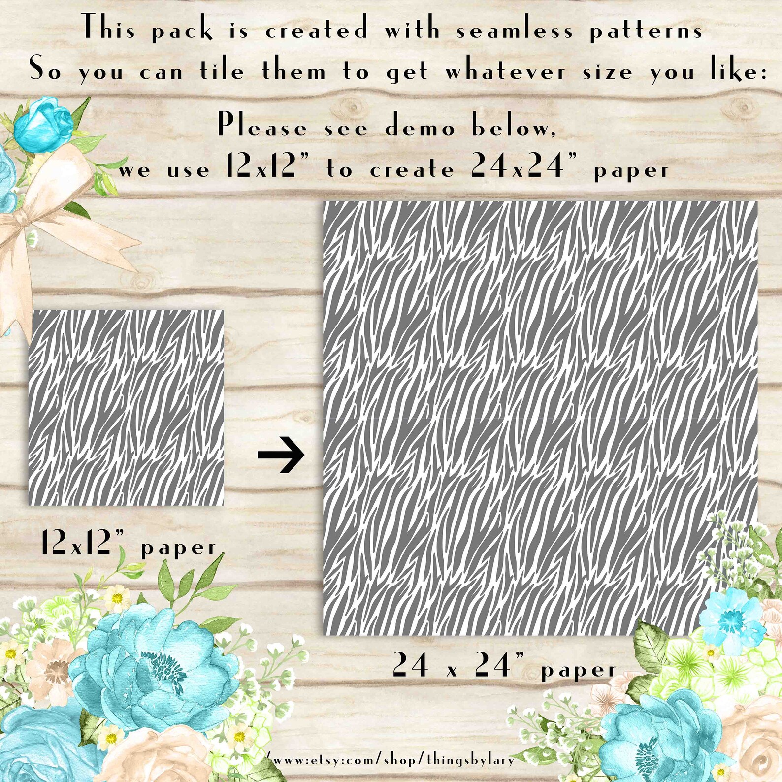 100 Seamless Zebra Print Papers in 12 X 12 300 - Etsy