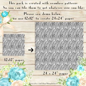100 Seamless Zebra Print Papers in 12" X 12", 300 Dpi Planner Paper ...