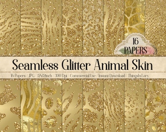 16 Seamless Glitter Animal Skin Prints Digital Papers 12 | Etsy