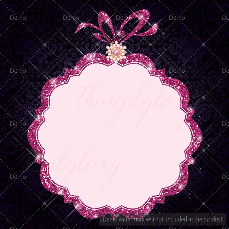 Pink Glitter and Jewelry Frame Sparkle Frame Clipart Glitter - Etsy
