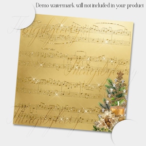 16 Twinkle Gold Christmas Digital Papers 12x12" 300 Dpi Commercial Use ...