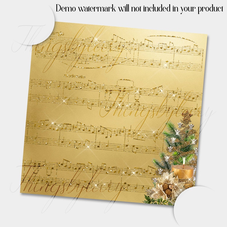 16 Twinkle Gold Christmas Digital Papers 12x12" 300 Dpi Commercial Use ...