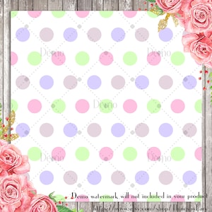 18 Seamless Pastel Polka Dot Digital Papers 12inch 300 Dpi Commercial ...