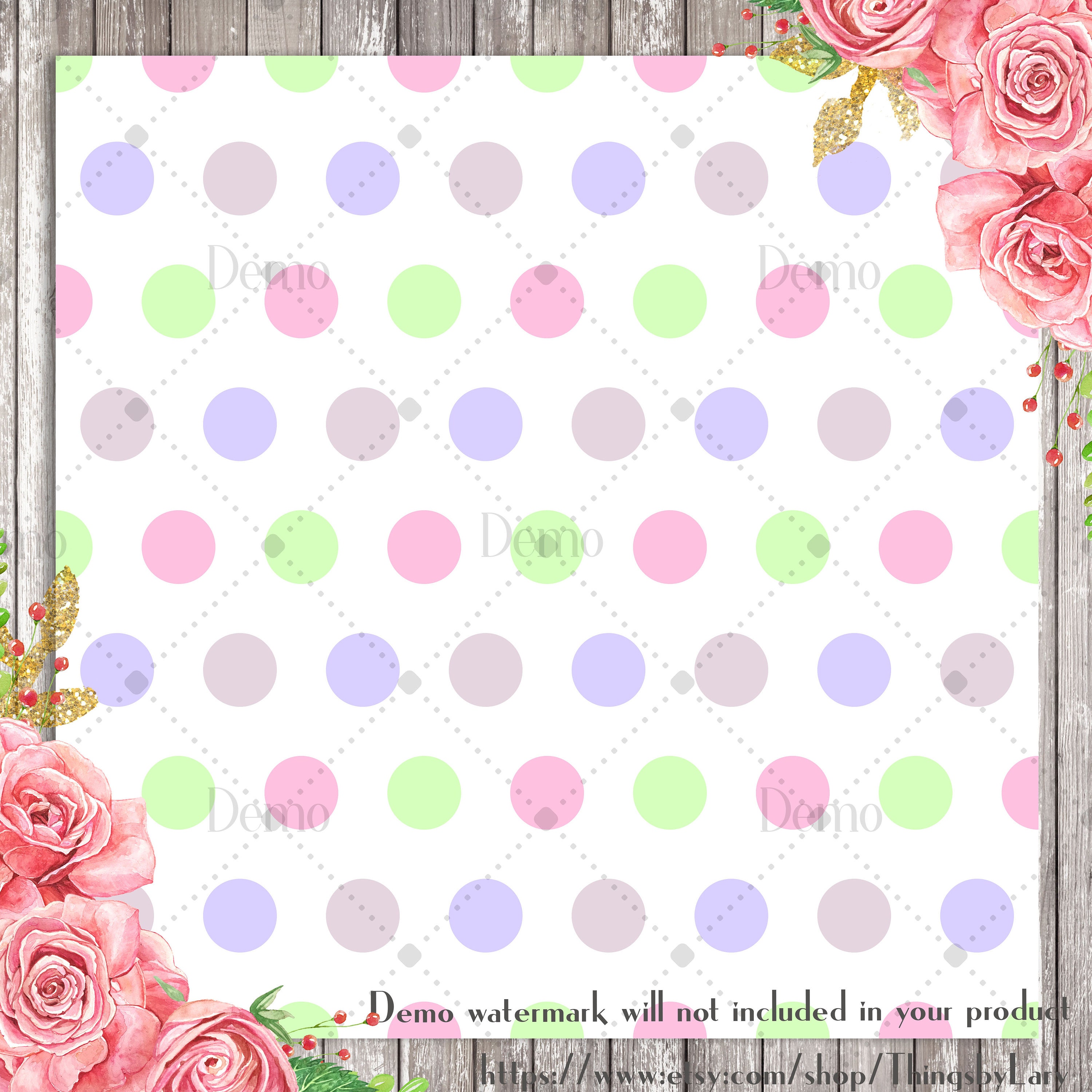 18 Seamless Pastel Polka Dot Digital Papers 12inch 300 Dpi Commercial ...
