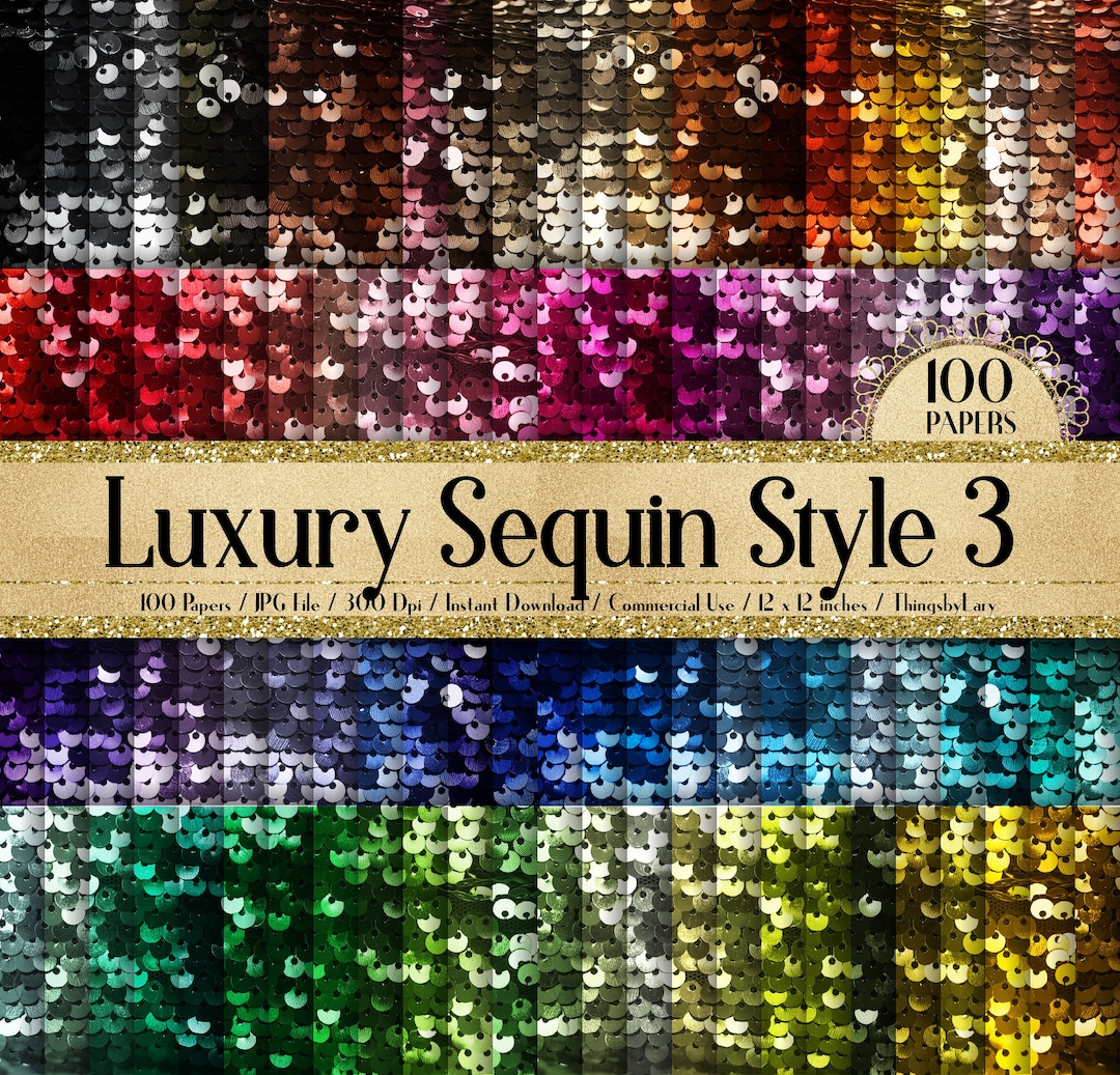 100 Luxury Shimmering Sequin Style 3 Digital Papers Commercial Use ...